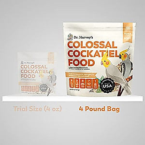 Dr. Harvey's Colossal Cockatiel Blend, All Natural Daily Food for Cockatiels (4 pounds)