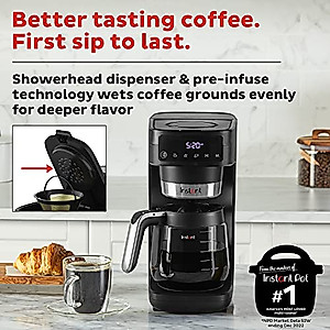Instant Infusion Brew Plus 12 Cup Drip Coffee Maker, From The Makers of Instant Pot, with Adjustable Brew Strength, Removable Water Reservoir, and Warming Plate with 3 Temperature Settings, Black