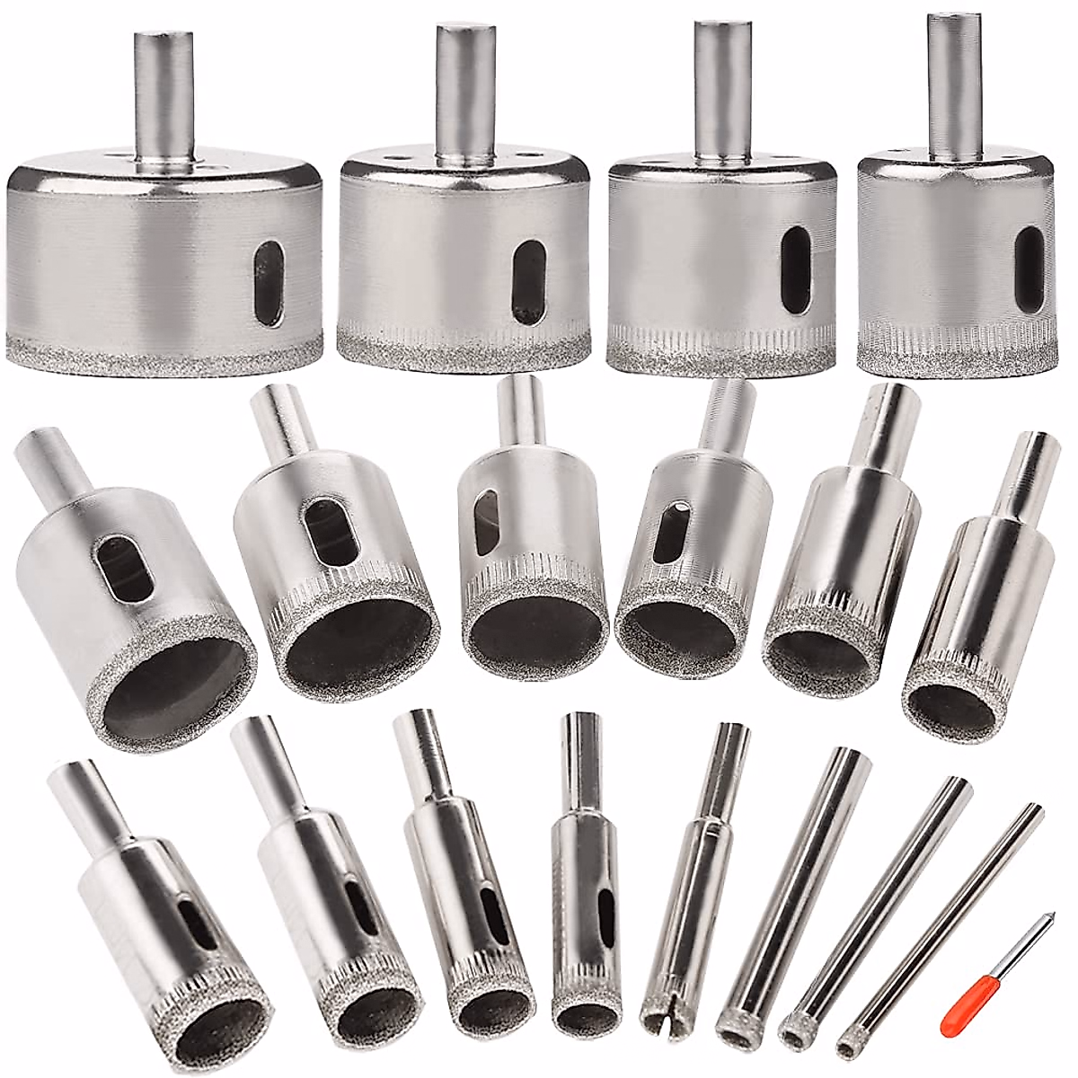 JOHOUSE Diamond Drill Bit Set, 18PCS Hole Saw Set for Granite Stone, Glass, Porcelain, Marble