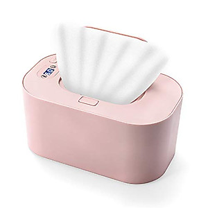 Jiaan Baby Wet Wipe Warmer Dispenser Box, 40℃-60℃ Wide Range Multi-Level Adjustment. Babies No Longer Nears Cold Wipes Mom's Good Helper (Pink)