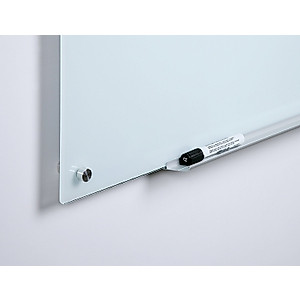 Audio-Visual Direct Magnetic White Glass Dry-Erase Board Set - 8' x 4' - Includes Magnets, Hardware & Marker Tray