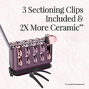 Remington H9100S Pro Hair Setter with Thermaluxe Advanced Thermal Technology Electric Hot Rollers 11 ¼", Purple, 1 Count