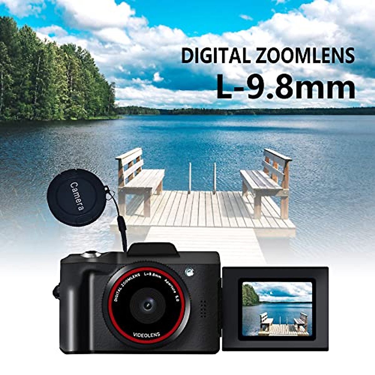 HD Flip Screen SLR Camera 16MP 2.4" Flip Screen Micro SLR Digital Camera with 16x Digital Zoom Anti-Shake USB2.0