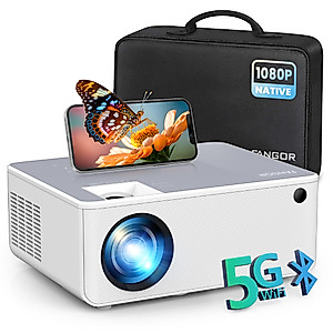1080P HD Projector, WiFi Projector Bluetooth Projector, FANGOR 230" Portable Movie Projector with Tripod, Home Theater Video Projector Compatible with HDMI, VGA, USB, Laptop, iOS & Android Smartphone