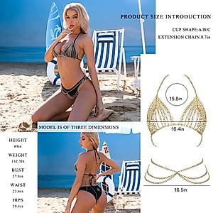 Azazccm Metal Body Chains for Women Set Sexy Boho Layered Bra Chain-Nightclub Party Fashion Body Shoulder Necklace