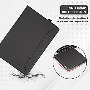 TYTX Compatible with MacBook Air 13 Inch Case, PU Leather MacBook Air Case for Model A2337 M1 A2179 A1932 2018-2021 Retina Display Touch ID, 13" Laptop Case with Vents and Stand Function, Black