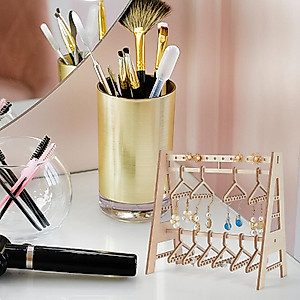 PH PandaHall 116 Holes Earring Holder, Earring Organizer Rack with Mini Hangers Wood Earring Display Stand for Selling Jewelry Earring Stand Ear Stud Holder for Women Retail Personal