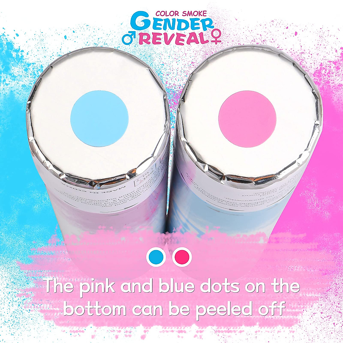 EFFIELER Gender Reveal Confetti Powder Cannon Set of 2 Mixed (1 Blue 1 Pink) 100% Biodegradable Confetti Smoke Gender Reveal Cannon for Gender Reveal Decorations and Baby Gender Reveal Party Supplies…
