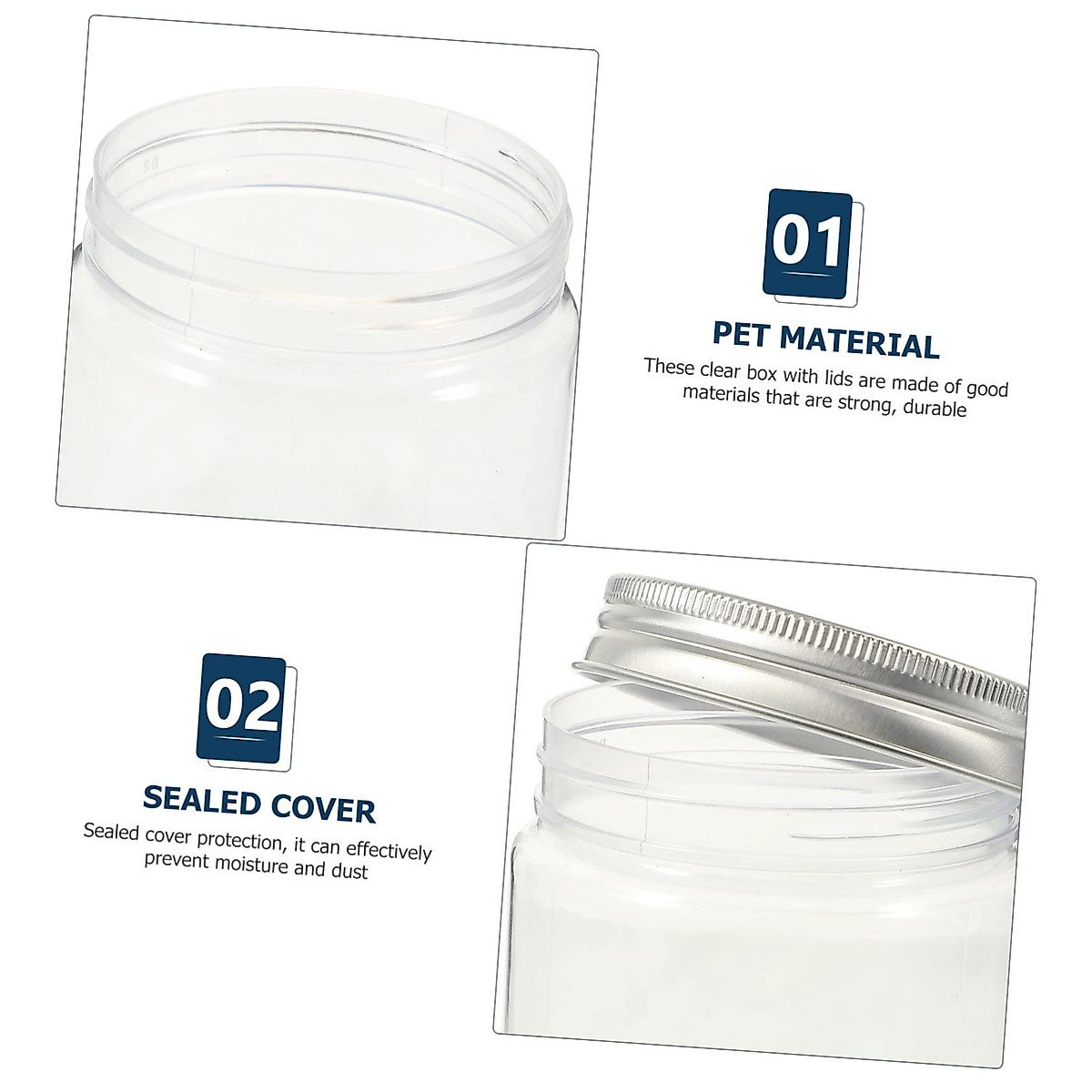 Hemoton 8 Pcs Kitchen Storage Jar Empty Condiment Containers Transparent Cereals Jar Empty Cylinder Jar Candy Canister Kitchen Pantry Jars Kitchen Nuts Storage Dry Nuts Sealing Jars