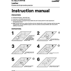 CARPRO CQUARTZ Leather 2.0 - Kit - Hydrophobic & Oil Phobic, Safe on All Car Leather, Resistance to UV, Denim Dye Coloring, Abrasion and Stains (30ml Kit)