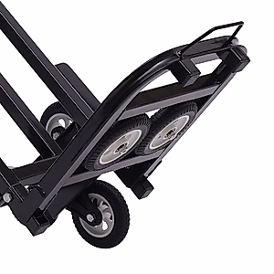 Stair Climbing Cart Portable Climbing Cart 330 LBS Three-Wheel Chassis Portable Stair Climber Hand Truck Heavy Duty with 10 Wheels (Black-330 lbs-10 Wheels)