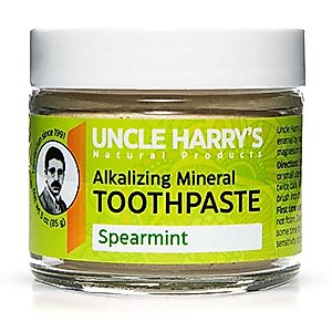 Uncle Harry's Spearmint Remineralizing Toothpaste | Natural Whitening Toothpaste Freshens Breath & Promotes Enamel | Vegan Fluoride Free Toothpaste