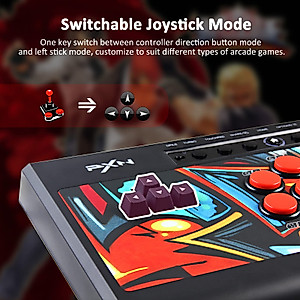 PXN Arcade Fight Stick, X8 Street Fighter Arcade Game Fighting Joystick with USB Port, with Turbo & Audio Functions, Suitable for PS3 / PS4/ Xbox Series X|S/Xbox One/Nintendo Switch/PC Windows