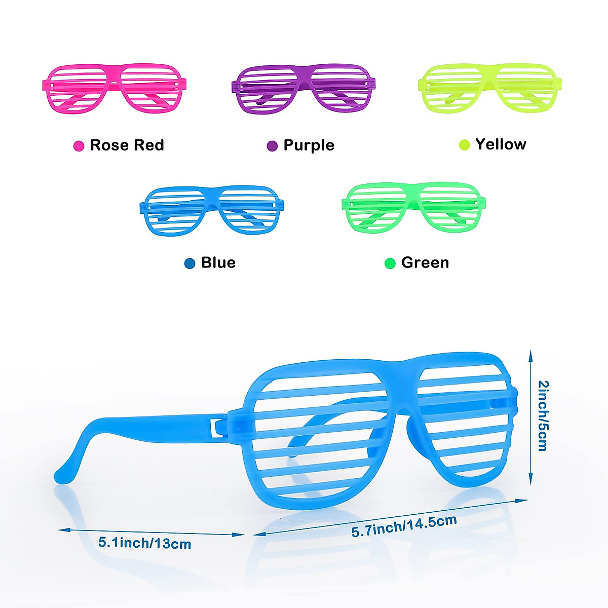 15 Pack Shutter Shades Glasses 80s Party Favors Plastic Glasses for Kids Neon Shutter Party Glasses for Adults Hora Loca Party Supplies Neon Sunglasses Accessories Last Day of School Party