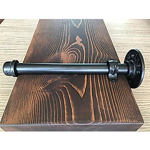 Industrial Floating Shelves Wall Shelf - Floating Shelves Wood Wall Mounted, Hanging Shelves, Floating Shelves Rustic, with Pipe Hardware Brackets (Set of 2) 1.5'' X 7.5'' (Espresso, 24'')