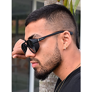 Marfil Orion Round Steampunk Sunglasses - Mountaineering Glasses Uv 400 Polarized Filter, Glacier Shades