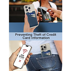 Miroddi 2Pack Phone Wallet Stick on, Adhesive Phone Pocket Leather Cell Phone Card Holder for Phone Case Credit Business ID Cards Pocket Wallets for iPhone Android and Most Smart Phones