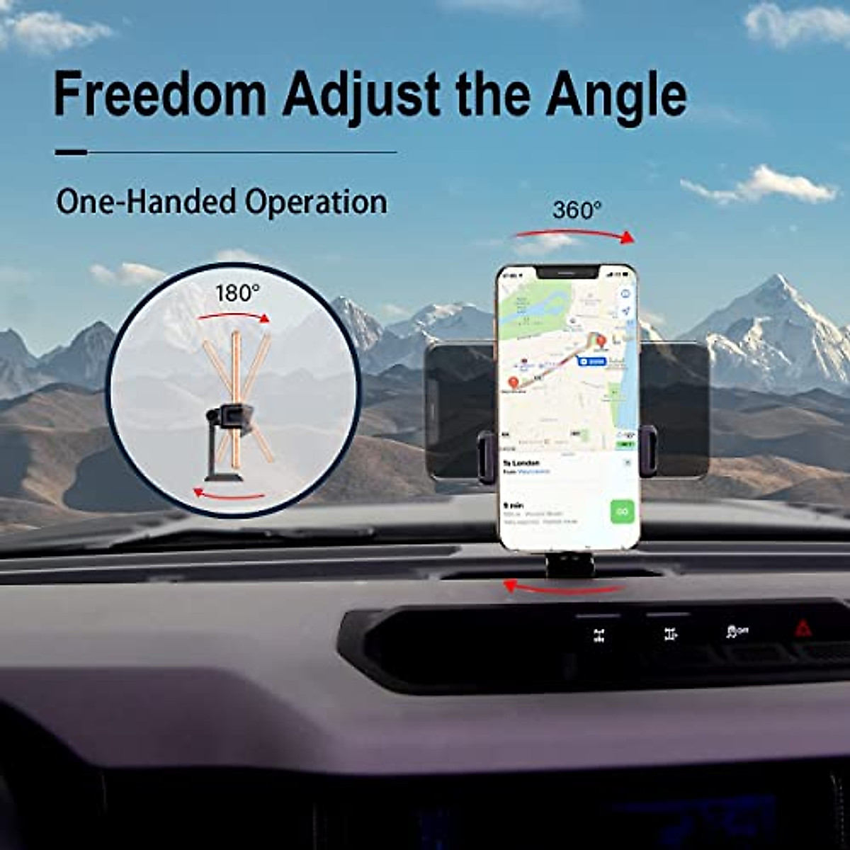 Fgo-togo Dashboard Phone Holder for Ford Bronco Accessories 2021 2022 Adjustable Phone Dash Mounted Custom Bronco Cell Phone Holder - Intsall with Original Car Screw