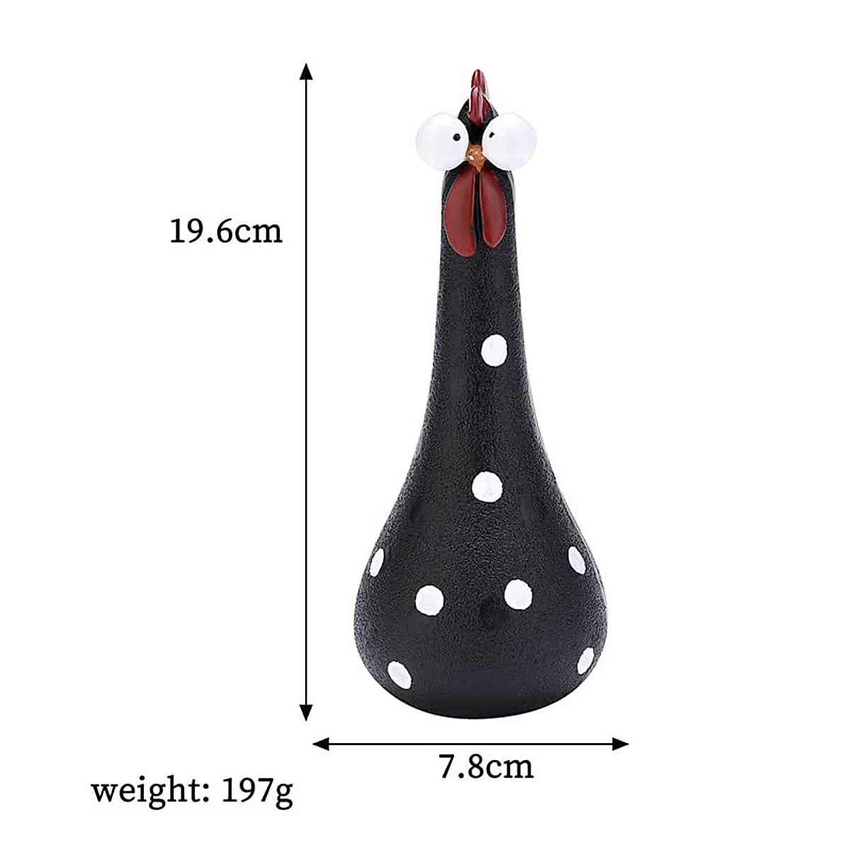 AIIONP Silly Chicken Decor, 2023 New Resin Rooster Statues Ornaments Decorative, Funny Chicken Sculptures Statues with Long Neck for Farm Backyard Garden Lawn Yard Art Decoration (9 PCS)