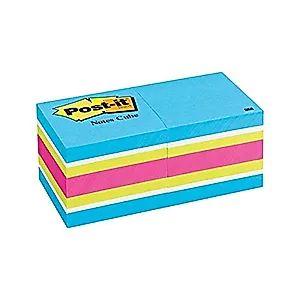 Post-it Notes, 2 in x 2 in, 1 Cube, America's #1 Favorite Sticky Notes, Assorted Colors, Recyclable (2051-N-2PK)