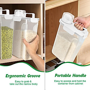 TBMax Airtight Rice Container 8 Lbs -10 Lbs, Cereal Container Dispenser, Pet Cat Dog Food Storage Container, Plastic Kitchen Pantry Food Storage Container with Cup -White