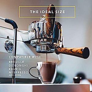 Dragon Glassware Espresso Cups, Clear Glass Double Wall Insulated Coffee Cups, Keeps Beverages Hot or Cold Longer, 6oz, Set of 2