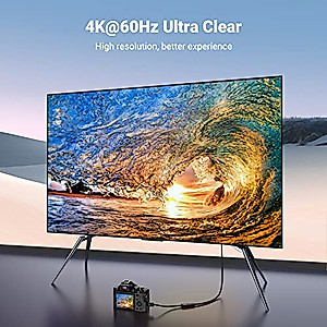 UGREEN Mini HDMI Adapter Mini HDMI to HDMI Female Cable 4K Compatible with Raspberry Pi Zero 2 W/W DSLR Camera Camcorder Graphics Video Card Laptop Pico Projector Tablet 8 Inch