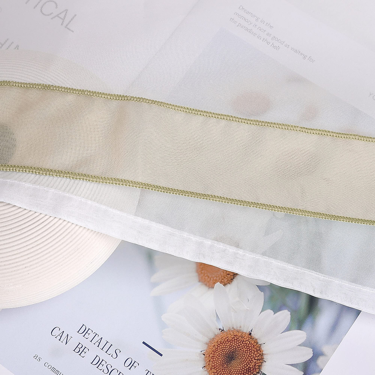 Joyswahl Balloon Shades Tab Top Sheer Window Curtain Balcony Bowknot Tie Up Voile Roman Shades, 1pc (Sand, W47 x L55 inch)