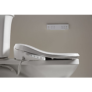 KOHLER 27142-CR-0 PureWash E700 Elongated Heated Bidet Toilet Seat with Remote Control, Bidet Warm Water, Adjustable Bidet Sprayer for Existing Toilets, White