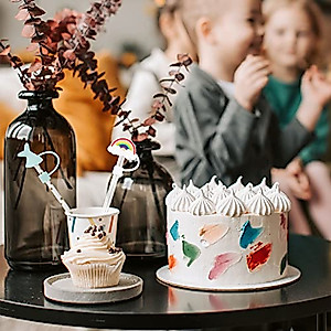 6 Pieces Silicone Straw Cover Cute Straw Tips Cover Reusable Silicone Straw Toppers for 6-8 mm Straw Protector, Anti-dust Airtight Seal Splash Proof (Not include Straw)