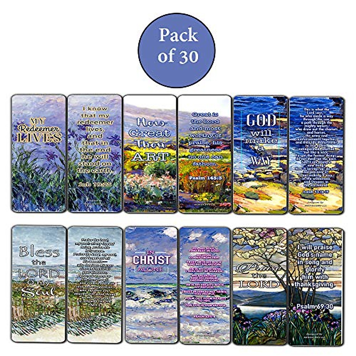 Christian Bookmarks Cards - in Christ Alone (30-Pack) - Gift Ideas for Sunday School, Youth Group, Church Camp, Bible Study - Easter Day, Thanksgiving, Christmas - Prayer Cards - War Room Decor