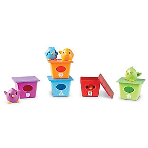 Learning Resources Peek-a-Bird Learning Buddies - 15 Pieces, Age 18 Months+ Toddler Learning Activities, Preschool Toys, Educational Toy for Color Teaching