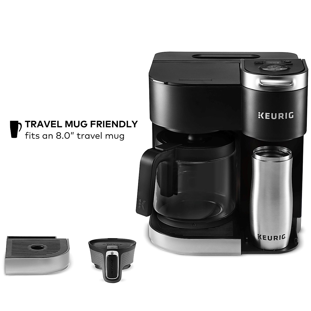 Keurig K-Duo Coffee Maker, Single Serve and 12-Cup Carafe Drip Coffee Brewer, Compatible with K-Cup Pods and Ground Coffee, Black