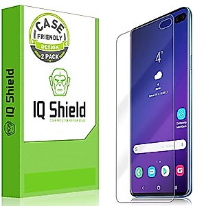 IQShield Screen Protector Compatible with Galaxy S10 Plus (S10+ 6.4 inch)(2-Pack)(Case Friendly) Anti-Bubble Clear TPU Film (NOT Compatible with Verizon S10 5G 6.7)(Works with Fingerprint ID)