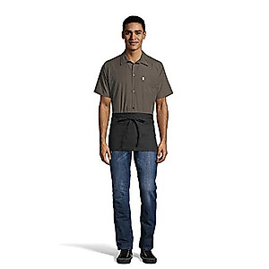 Uncommon Threads Unisex Waist Apron 3 Section Pocket, Black, One Size