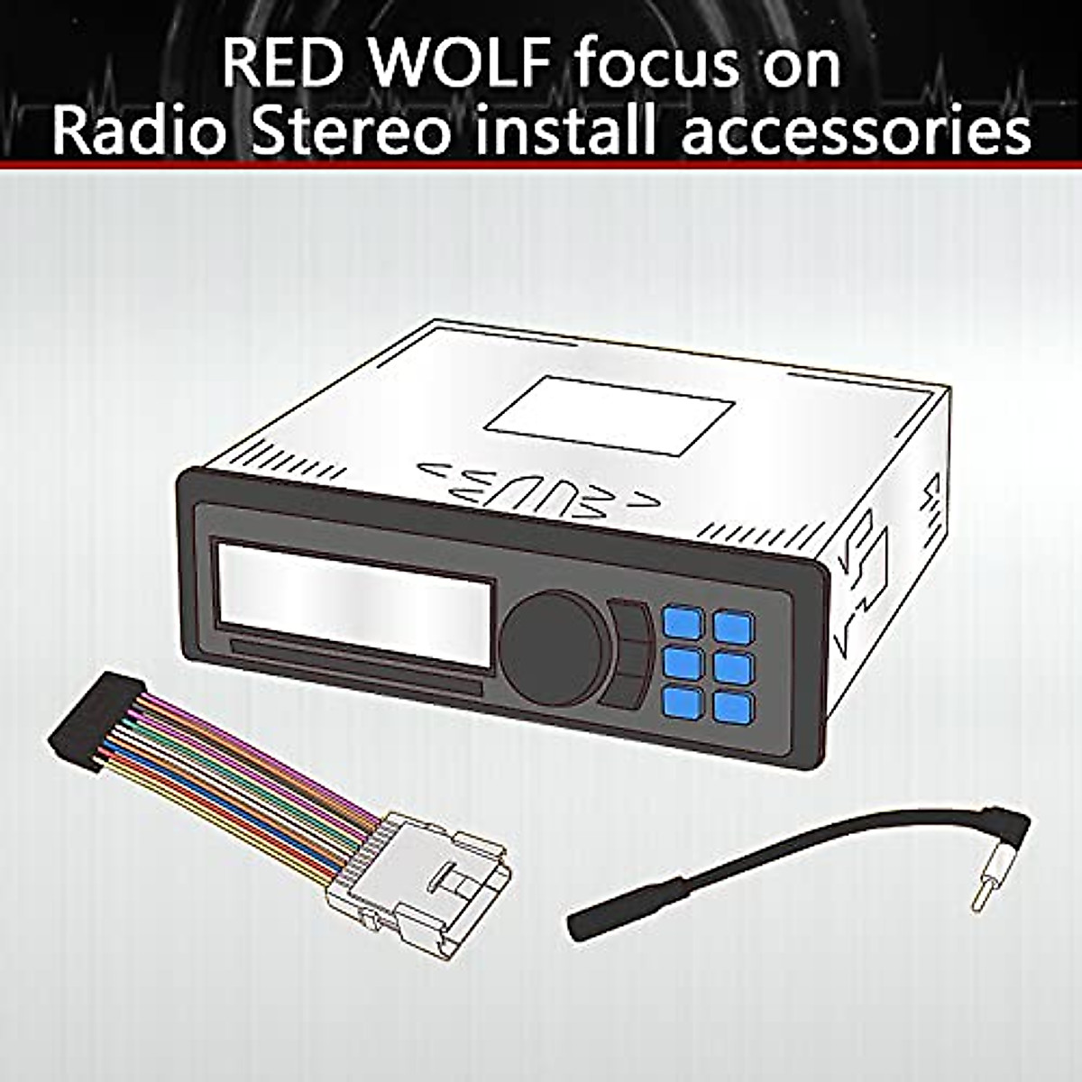 RED WOLF Car OE Radio Wire Harness Stereo Female Plug Compatible with GM GMC Chevy Silverado Buick Cadillac Pontiac 2002-2007 Model Replace Factory Stereo Wiring Cable Connector