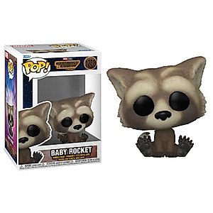 POP Marvel: Guardians of The Galaxy Volume 3 - Baby Rocket Raccoon Funko Vinyl Figure (Bundled with Compatible Box Protector Case), Multicolored, 3.75 inches