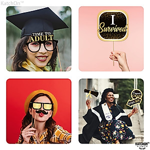 KatchOn, Black Graduation Photo Booth Props 2024 - Pack of 33 | Grad Photo Props, Black and Gold Graduation Photo Props | Graduation Props for Photoshoot 2024, Graduation Decorations Class of 2024