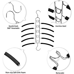 Koobay 5 in 1 Space Saving Hangers Clothes Organizer, Multi Layers Wardrobe Clothes Hanger, Non-Slip Heavy Duty Shirt Hangers Metal Closet Organizer for Coat Jacket Sweater (1 Pack)