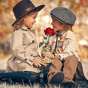 Outus 24 Pcs Vintage Valentine's Day Diamond Art Keychain 5D Vintage Cowboy DIY Decorative Double Sided Diamond Key Chain Kit Crafts Making for Valentine's Gifts Exchange School Classroom Prize