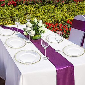 13 Inch Clear Plastic Round Charger Plates Table Dinner Charger Plates Clear Round Plates with Beaded Rim for Birthday Party Wedding Events Bridal Shower Dinner Decoration (Gold Bead, 12 Pack)