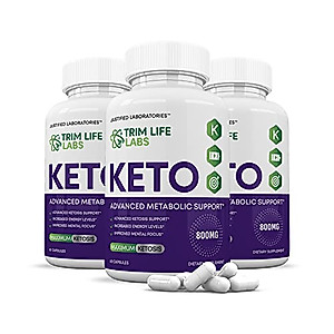 (3 Pack) Trim Life Labs Keto Pills Includes Apple Cider Vinegar Patented goBHB® Exogenous Ketones Advanced Ketogenic Supplement Ketosis Support for Men Women 180 Capsules