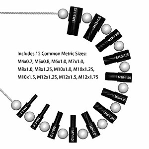 Nut and Bolt Thread Checker (Inch & Metric) - 26 Male/Female Thread Identifier Gauges - 14 Inch & 12 Metric Sizes