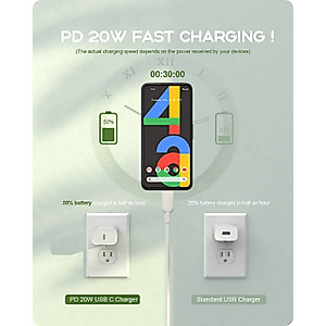 AIELF for iPad Pro/Air Charger, USB C Fast Charger for iPad Pro 12.9/11 inch 2021/2020/2018, iPad Air 4/5th Gen 10.9 inch, iPad Mini 6th Generation, Pixel 6/4a/3XL, 6.6ft USB C to C Charger Cable…