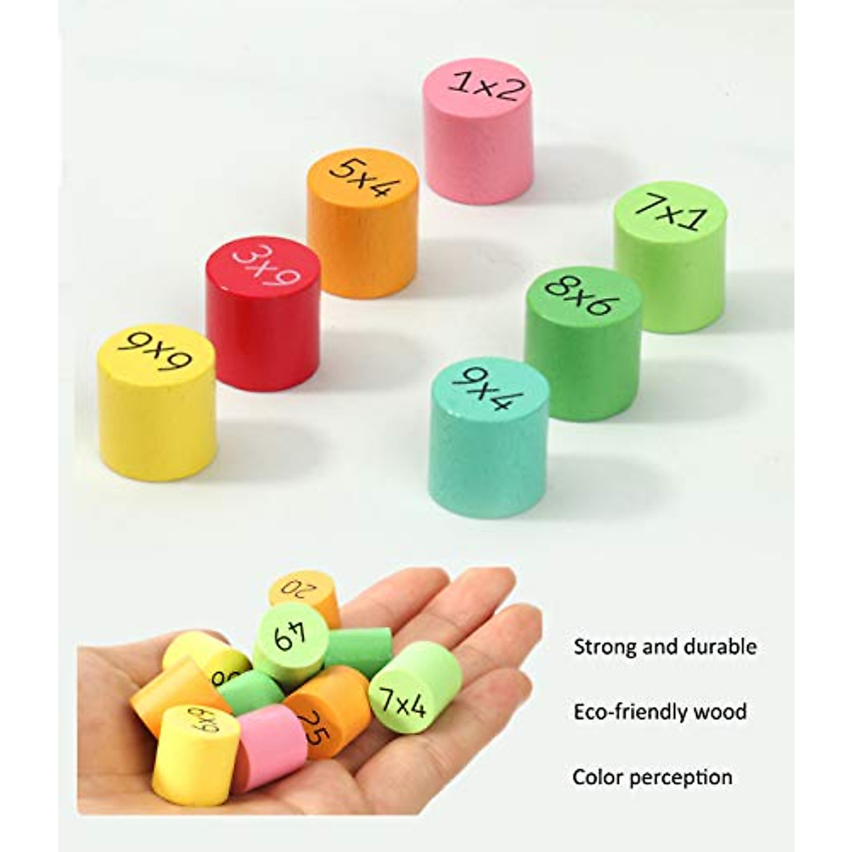 Wooden Montessori Multiplication Board Montessori Preschool Learning Toys Math Keyboard Development and Education Toys Suitable for Children Over 5 Years Old