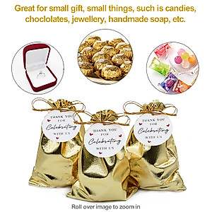 BEAVOING Pack of 100 4"x 6" Heavy Duty Gold Drawstring Organza Jewelry Pouches Wedding Party Christmas Favor Gift Candy Chocolate Bags