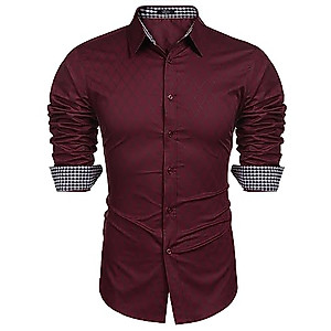 COOFANDY Mens Shirt Business Dress Slim Fit Casual Button Down