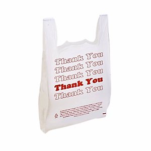 FLAWLESS PACKAGING Thank You Plastic Bags for Business, Personal, Large Bulk with Handles 18” x 8" x 30" Pack of 100