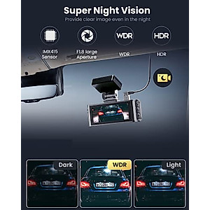 Blueskysea 4K Dual Dashcam with 32G TF Card, Front Rear Dash Camera Built-in GPS WiFi, Front 4K and Rear 1080P Dual Car Camera,3.16" Display,150° Wide Angle Car Camera with Sony-STARVIS Sensor