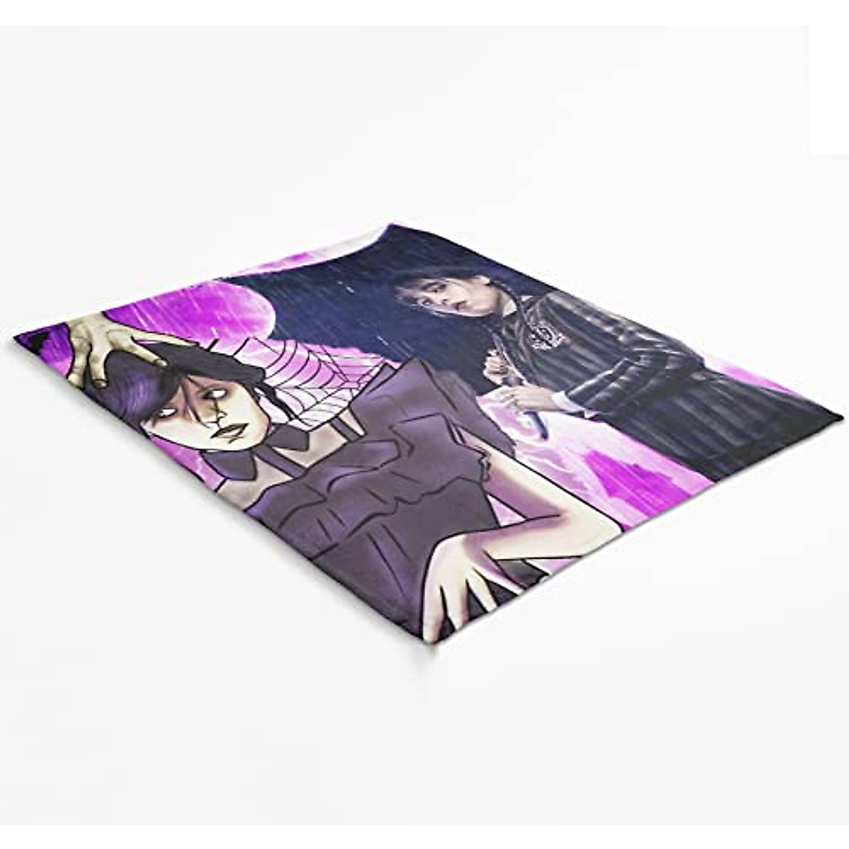 50X60 inches Wednesday Flannel Blanket, 350g/m² Addams Soft Throws Blanket Air Conditioner Sofa Bed Blankets, Movie Bedding Throw 3D Printed Blanket